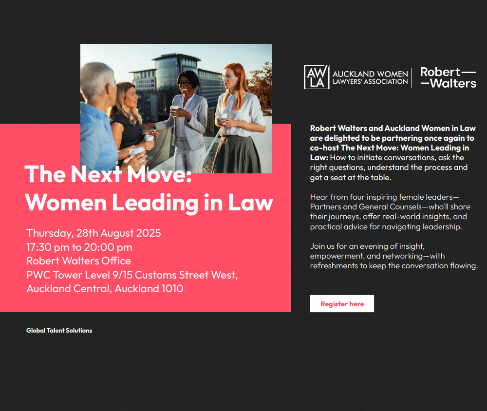The Next Move: Women Leading in Law - Auckland Women Lawyers' Association